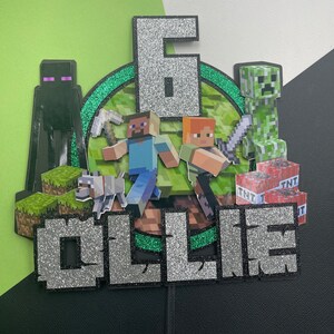 Layered Minecraft Cake Topper Personalised - Etsy Australia