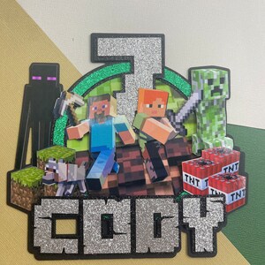 Layered Minecraft Cake Topper Personalised - Etsy Australia