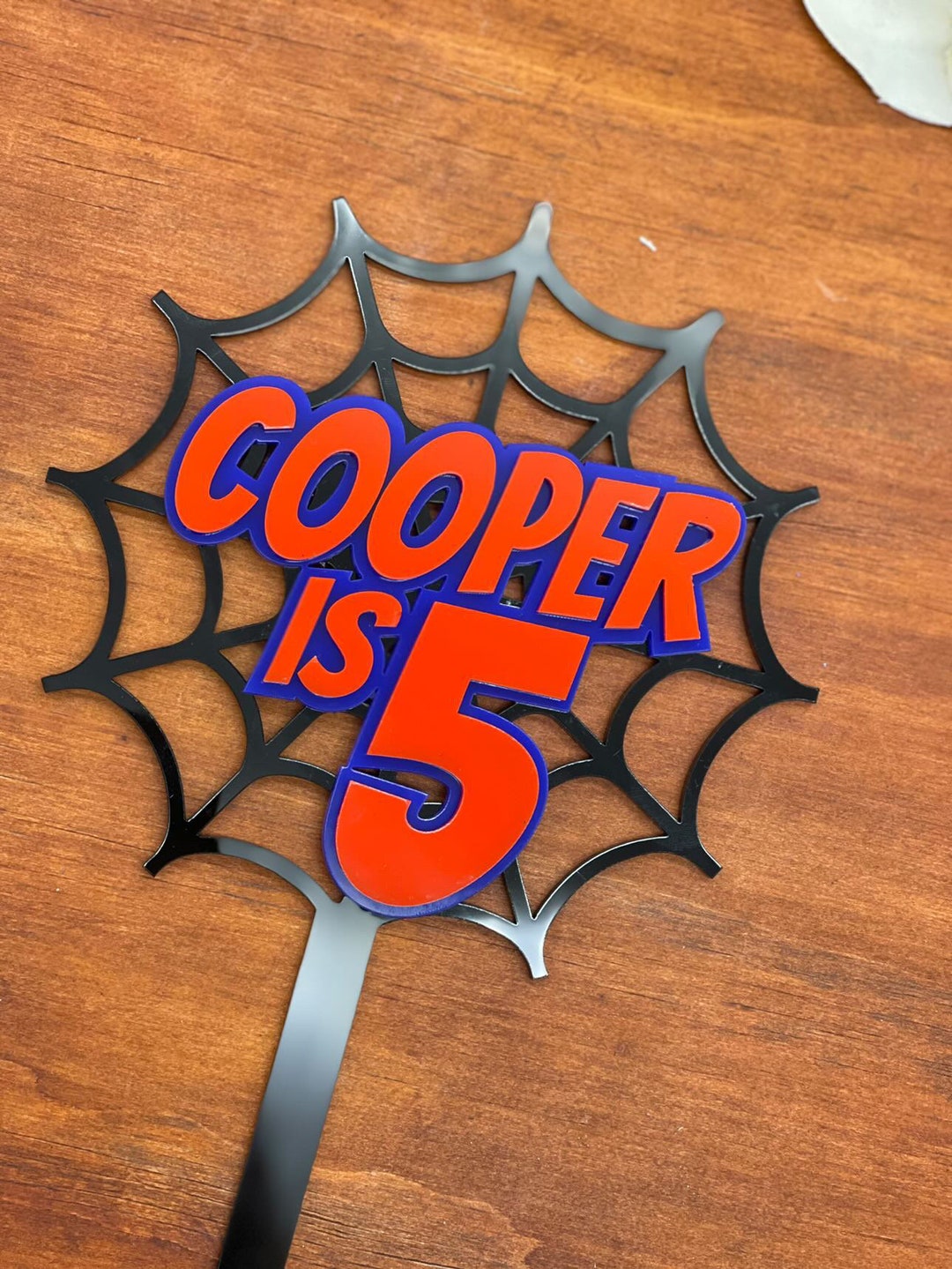 Acrylic Cake Topper Spiderweb Style - Etsy