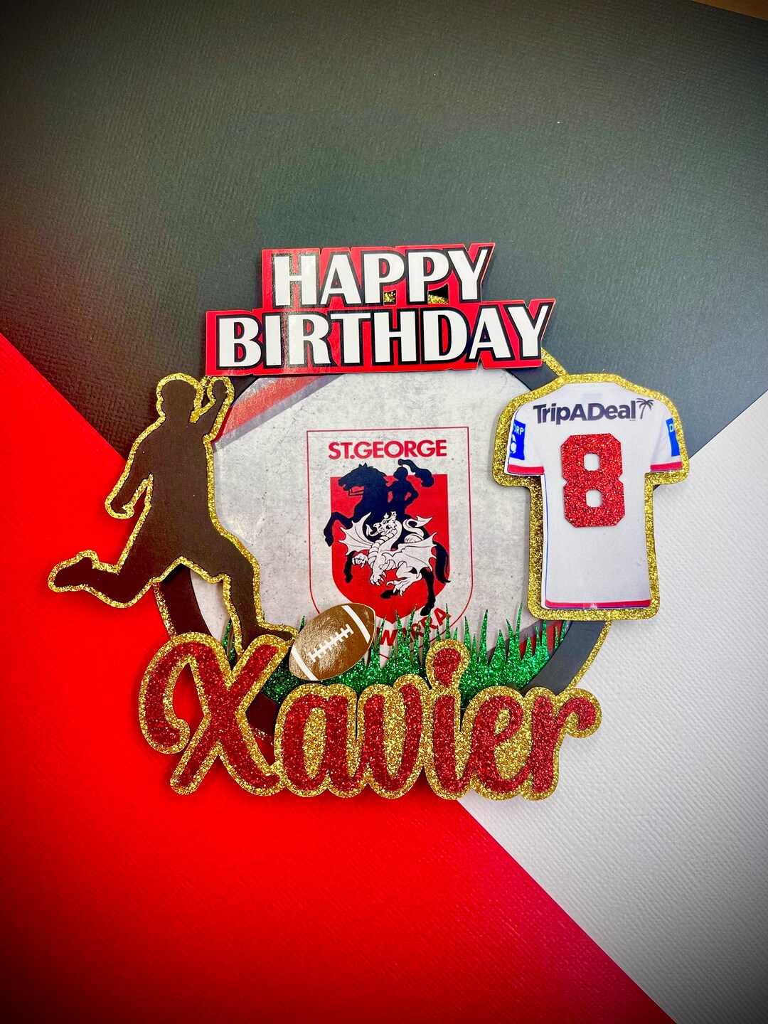 Layered NRL Themed Cake Topper Personalised Any Team - Etsy Australia
