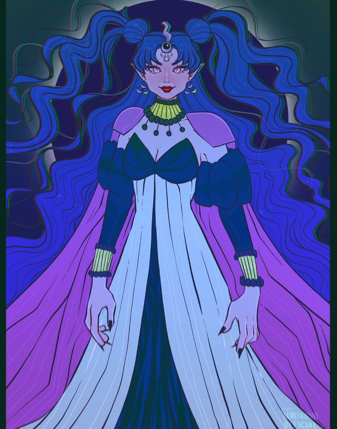 8.5x11" Sailor Moon: Queen Nehellenia - Print - Etsy