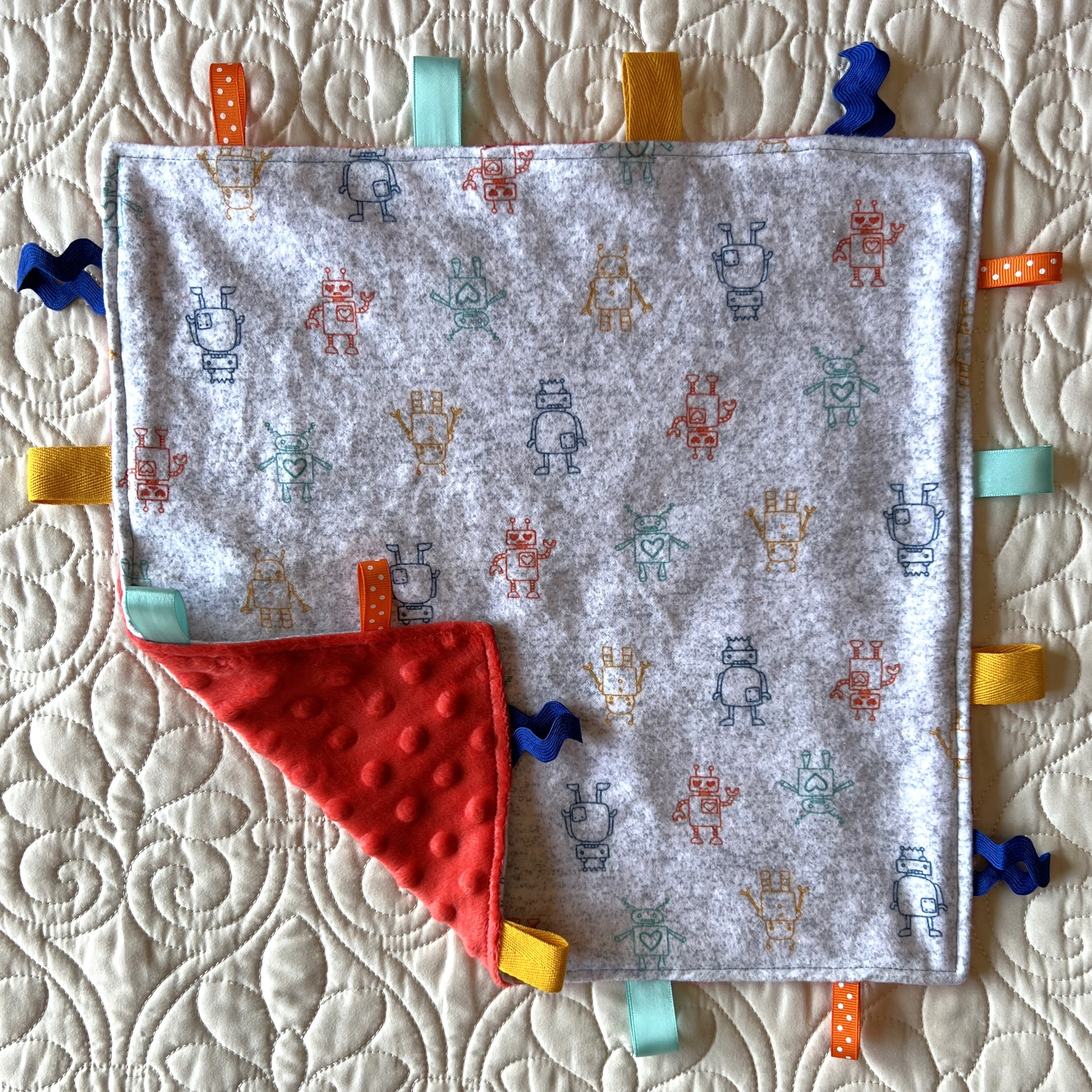 Sensory Tag Blanket Lovey in Assorted Prints-elephants, Fairies ...