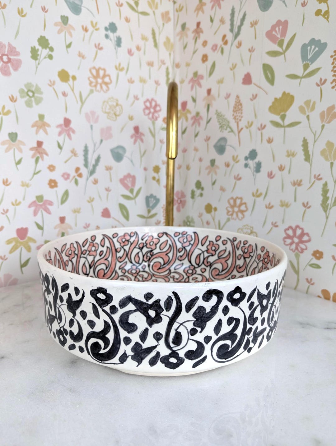 Modern Ceramic Sink – Hand-painted Moroccan Basin, Artisan Round ...