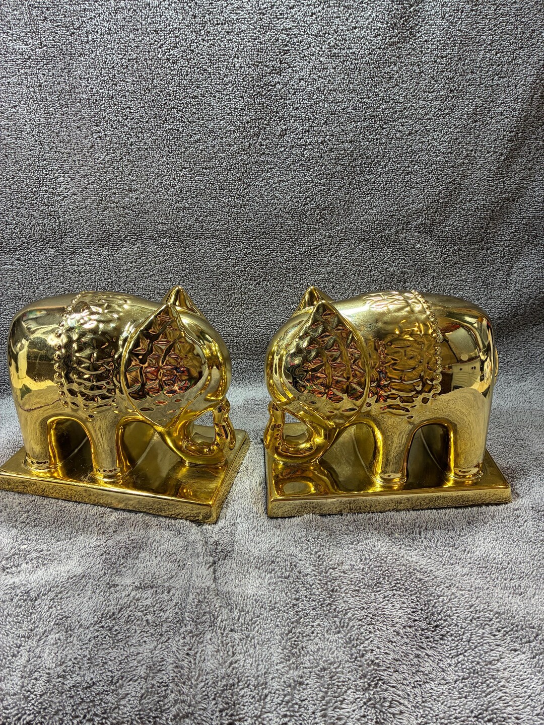 Jonathan Adler Elephant Bookends, Gold Tone Aluminum, Retired Set - Etsy