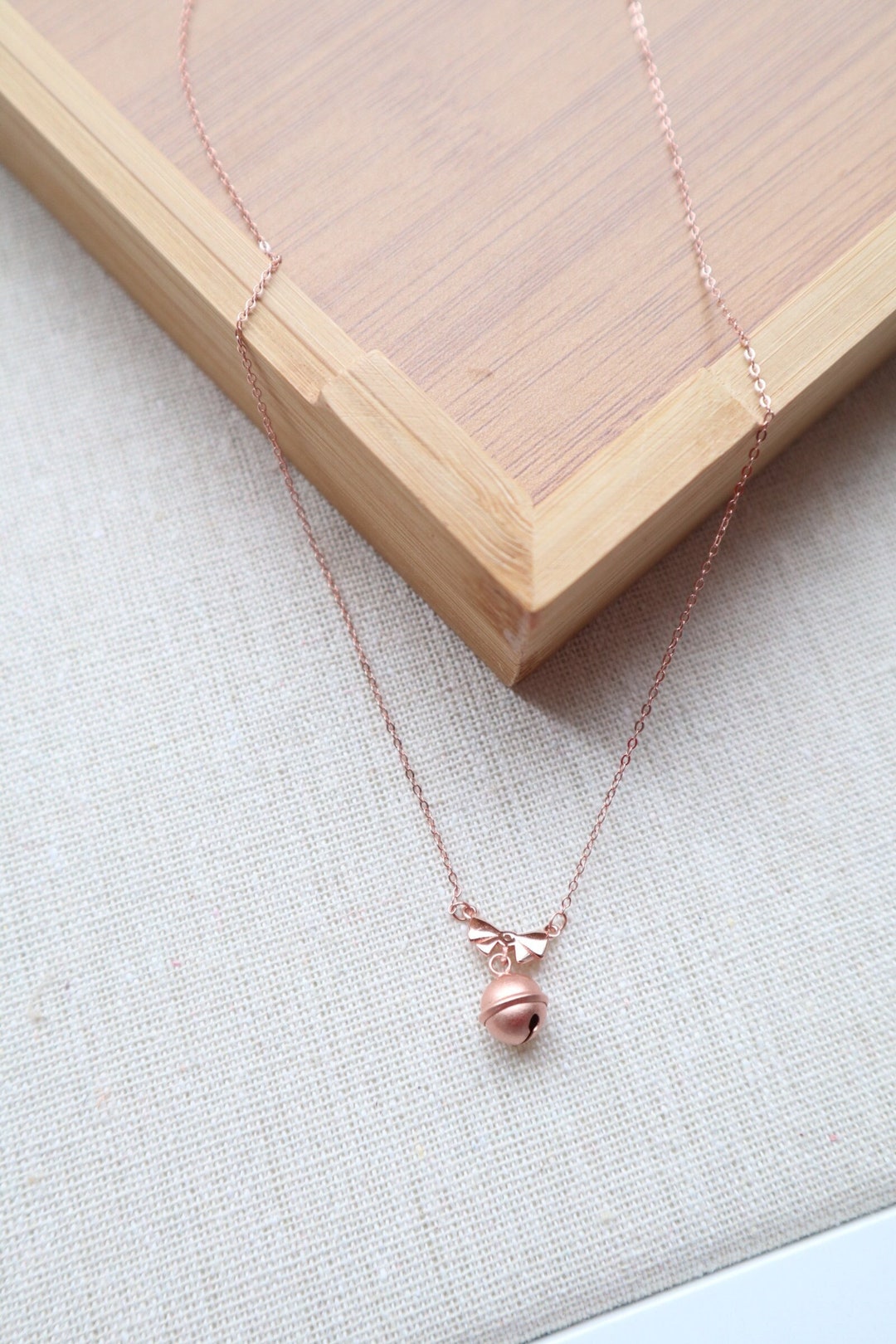 A Bell Necklace Comes in Two Color, Sterling Silver Bell Necklace ...