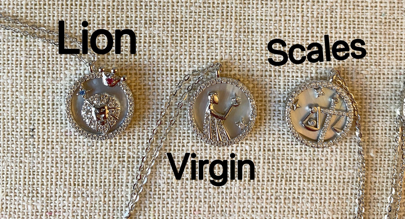 Twelve 12 Zodiac Signs Necklace, Birthday Gifts, Sterling Silver ...