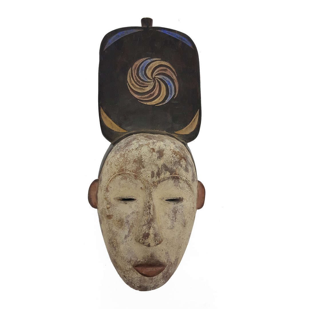 Punu Mask Carved Wood Mask Carved Mask Tribal Mask Punu Tribe Punu ...