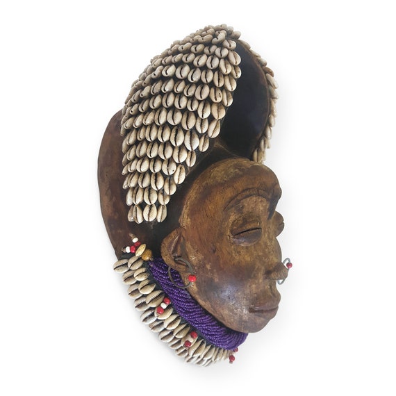 Punu Mask With Cowrie Shell Detail 2 Faced Mask Punu - Etsy