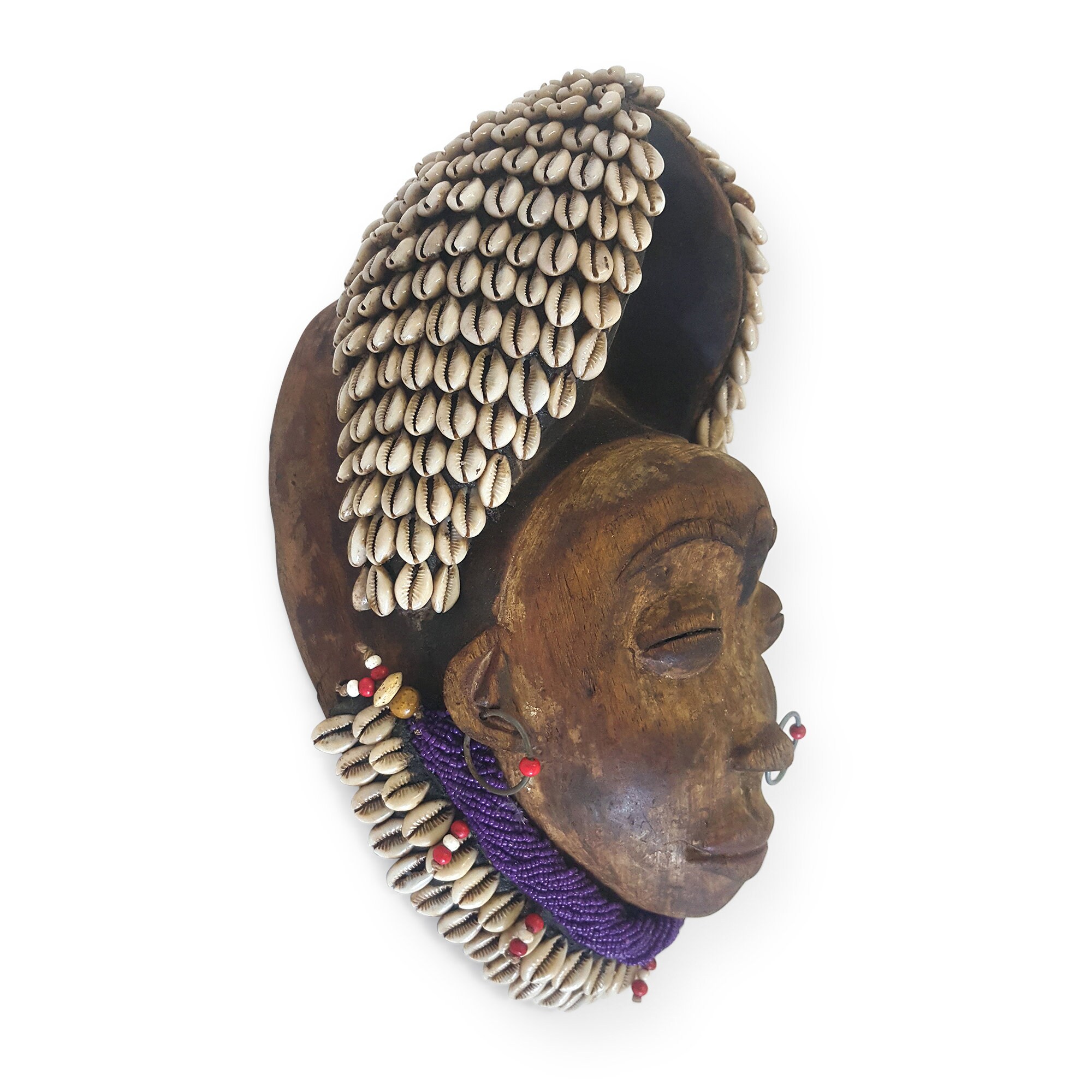 Punu Mask With Cowrie Shell Detail 2 Faced Mask Punu - Etsy