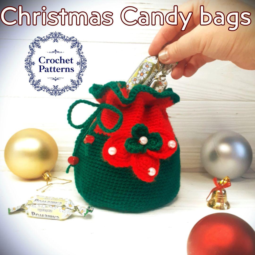 Crochet Candy Bags, Crochet Pattern, Drawstring Gift Bag, Little ...