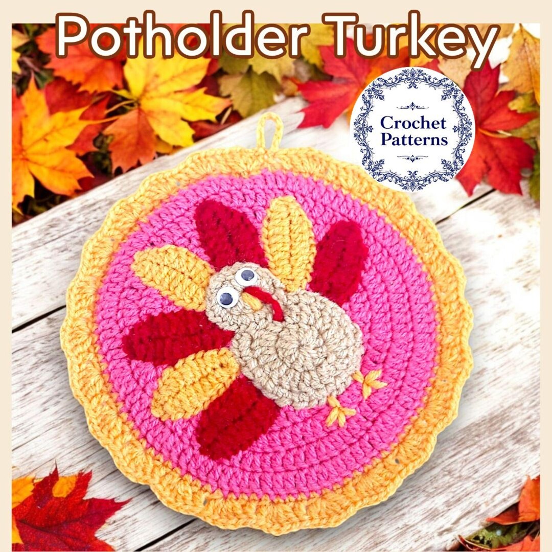 Crochet Turkey Potholder Pattern: Thanksgiving Cottagecore Decor (PDF ...