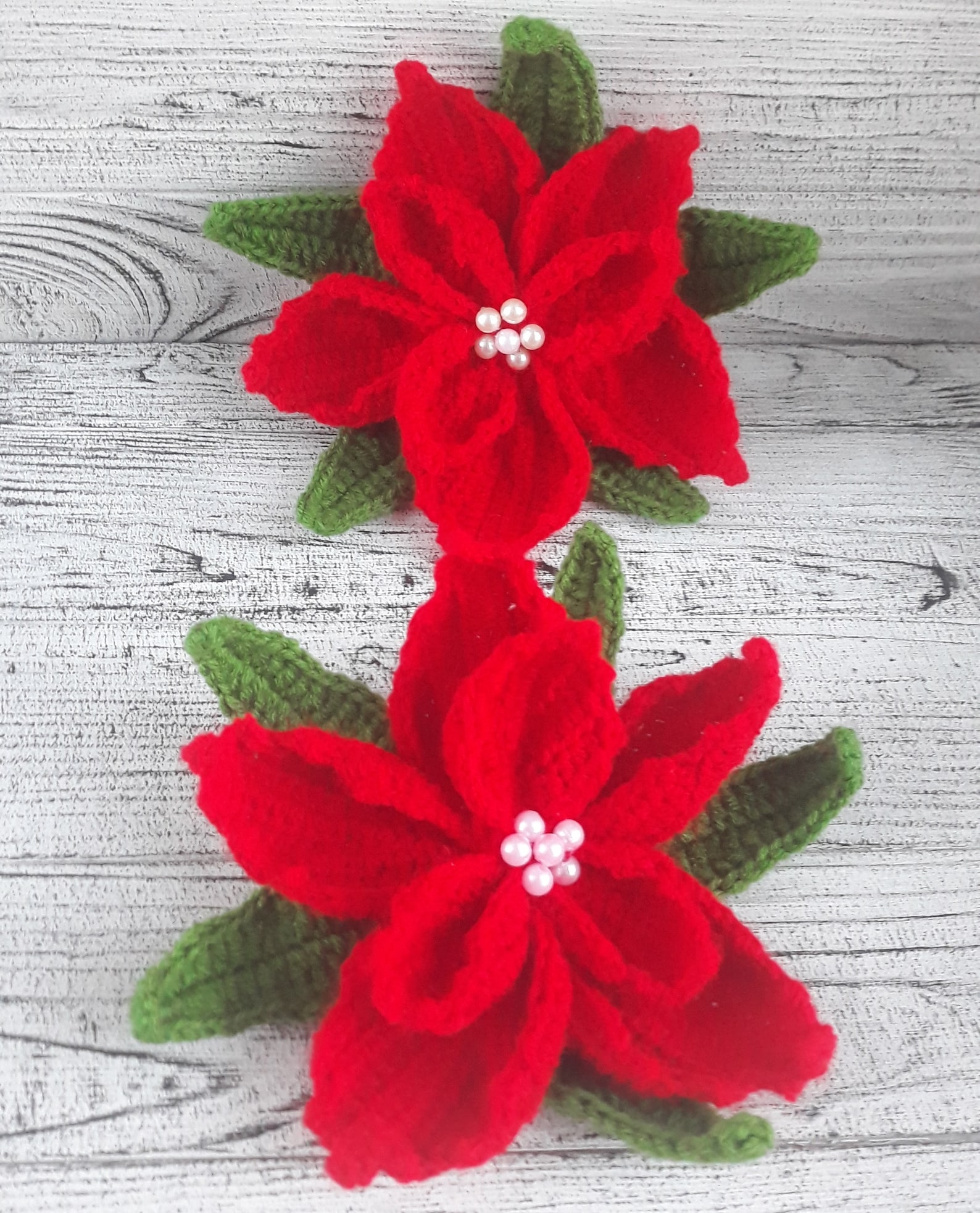 Red Poinsettia Plant Cute Crochet Pattern Christmas - Etsy