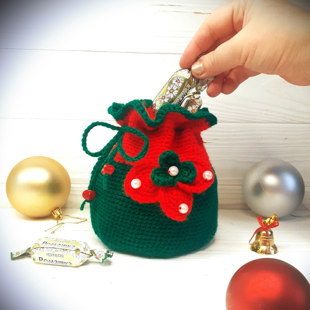 Crochet Candy Bags, Crochet Pattern, Drawstring Gift Bag, Little ...