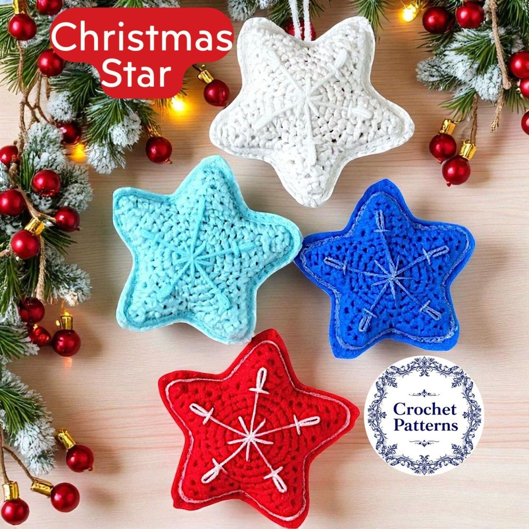 Crochet Christmas Star Ornament Pattern: DIY Xmas Decor (PDF File) - Etsy