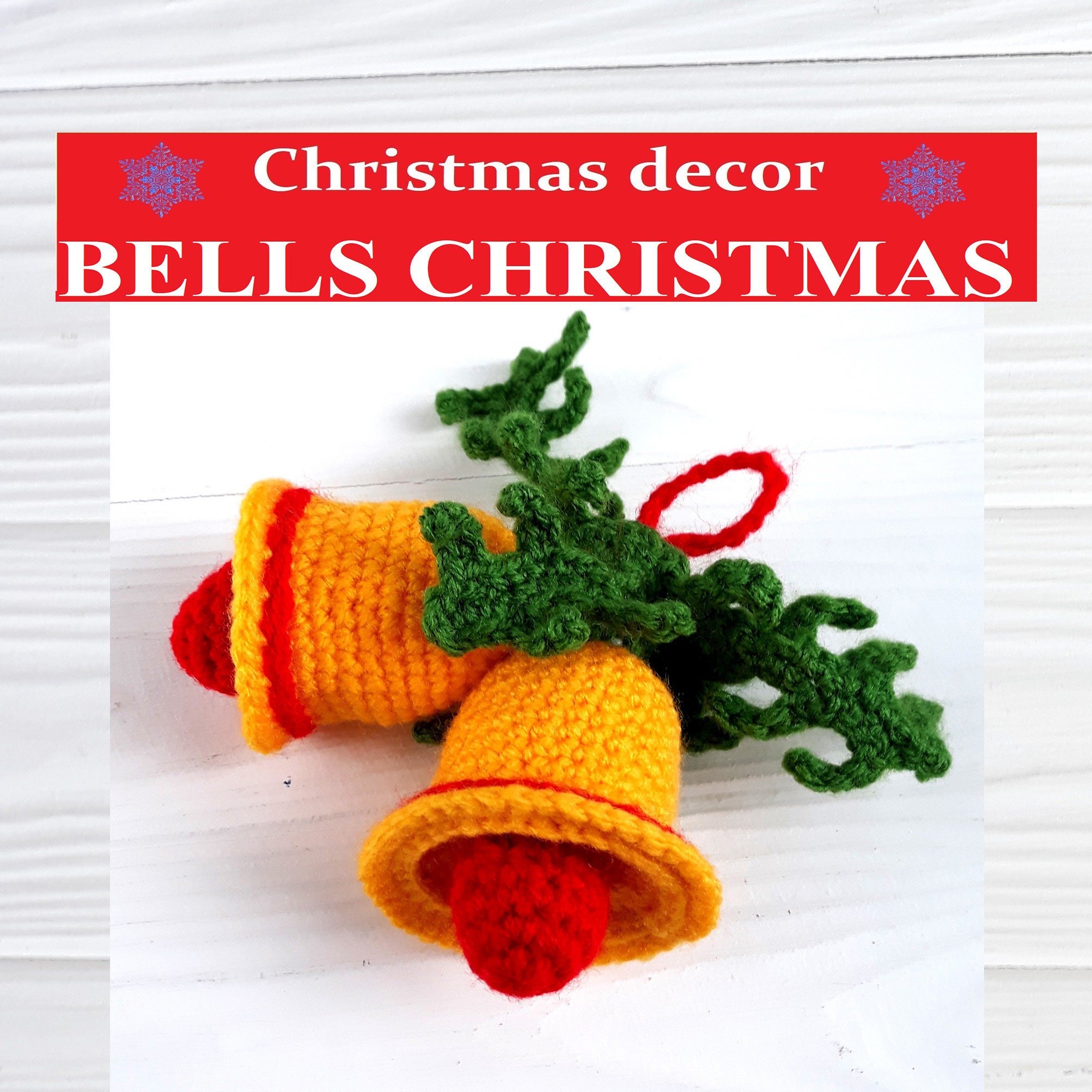 Jingle Bell Ornament, Cute Crochet Pattern, Christmas Clearance, New ...