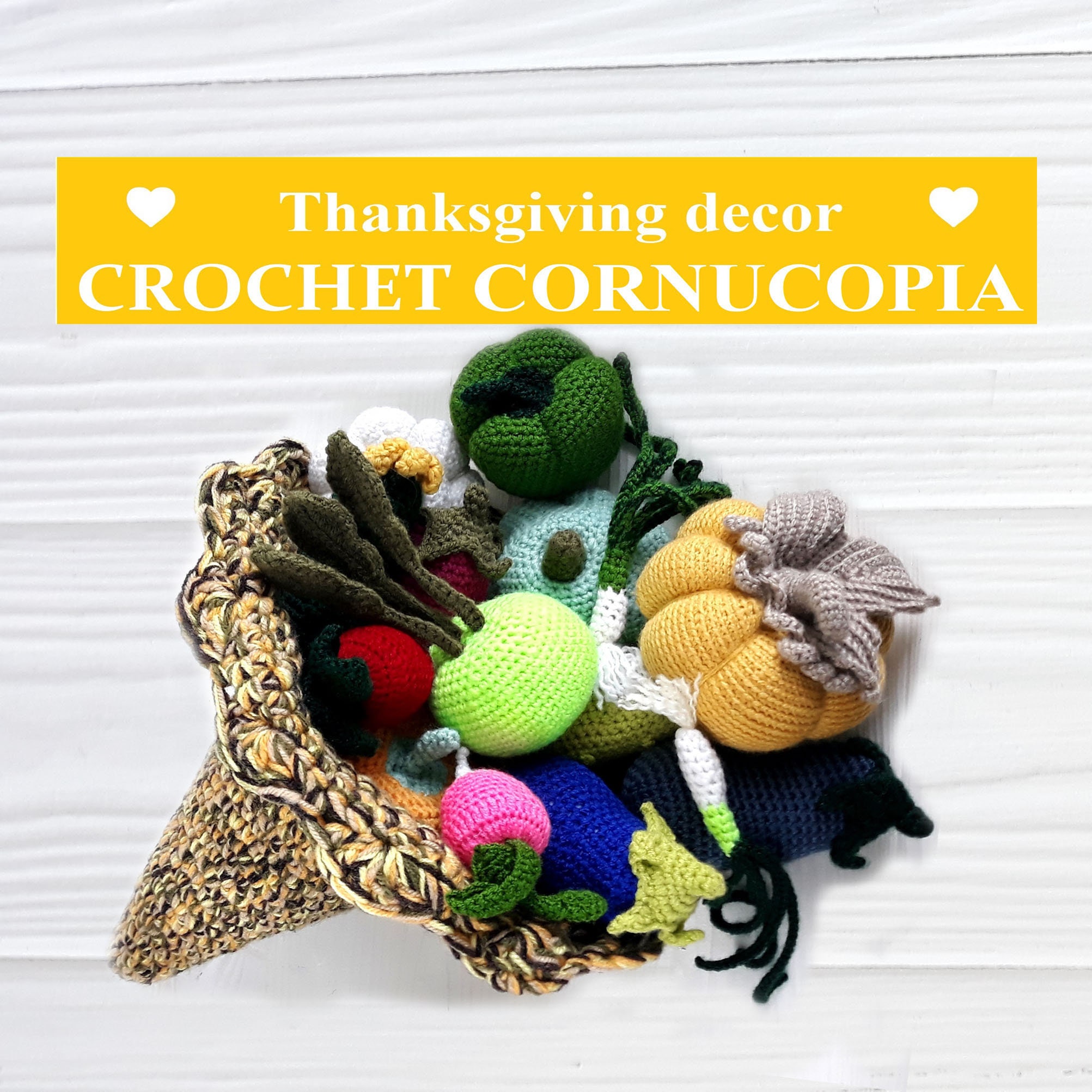Vintage Cornucopia, Cute Crochet Pattern, Horn Pattern, Friends ...