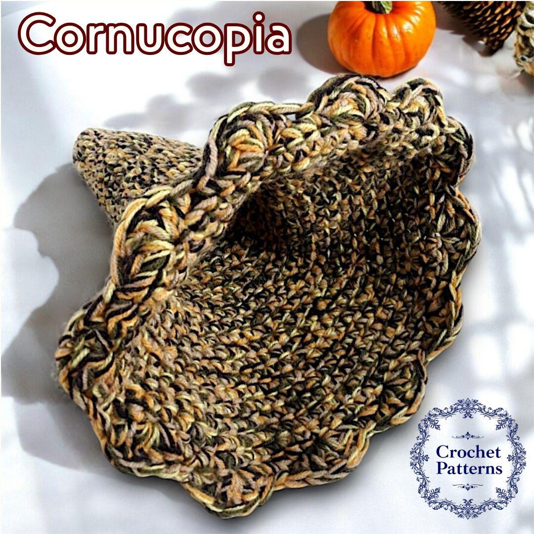 Vintage Cornucopia, Cute Crochet Pattern, Horn Pattern, Friends ...