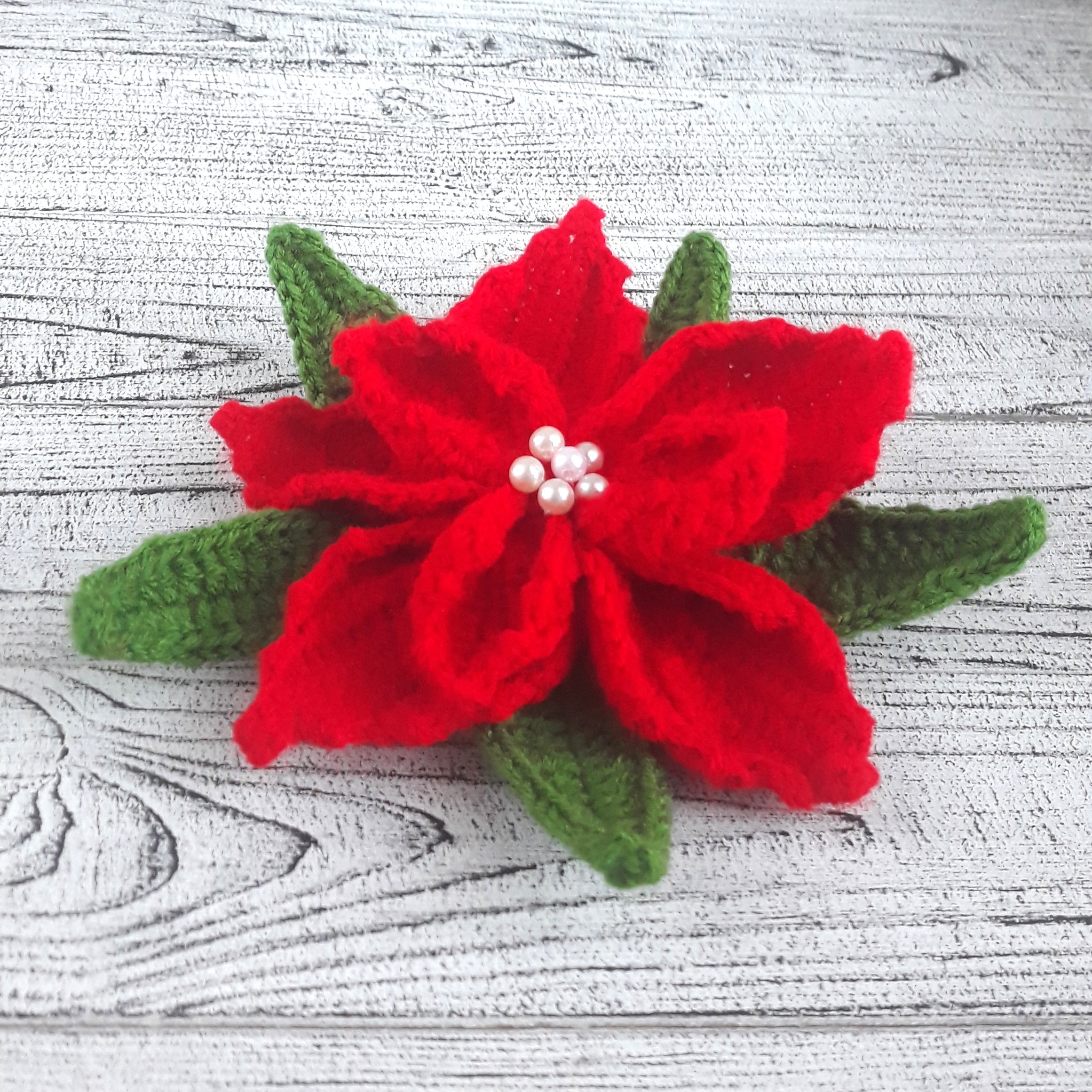 Crochet Poinsettia Pattern: Christmas Flower Ornament (PDF Pattern ...