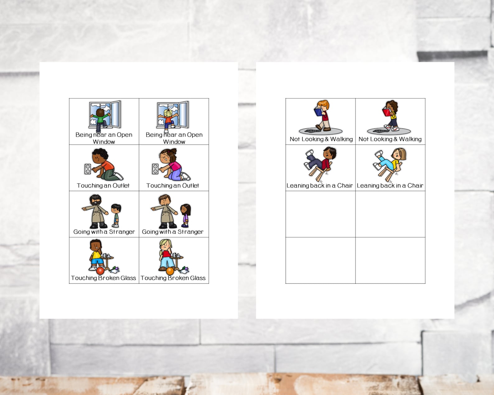 Dangerous Situations and Mishaps Visuals, Safety Visual Aids, Therapy ...