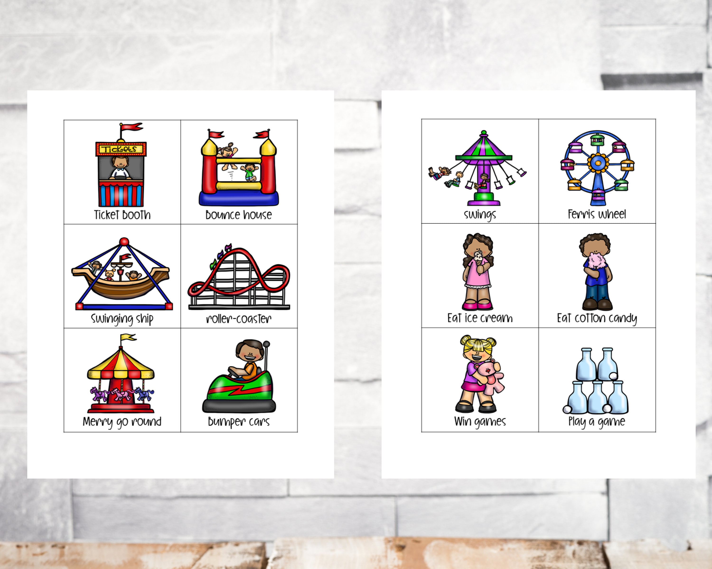 Carnival Visuals, Amusement Park, Visual Aid, ABA, Therapy, Autism, ADD ...