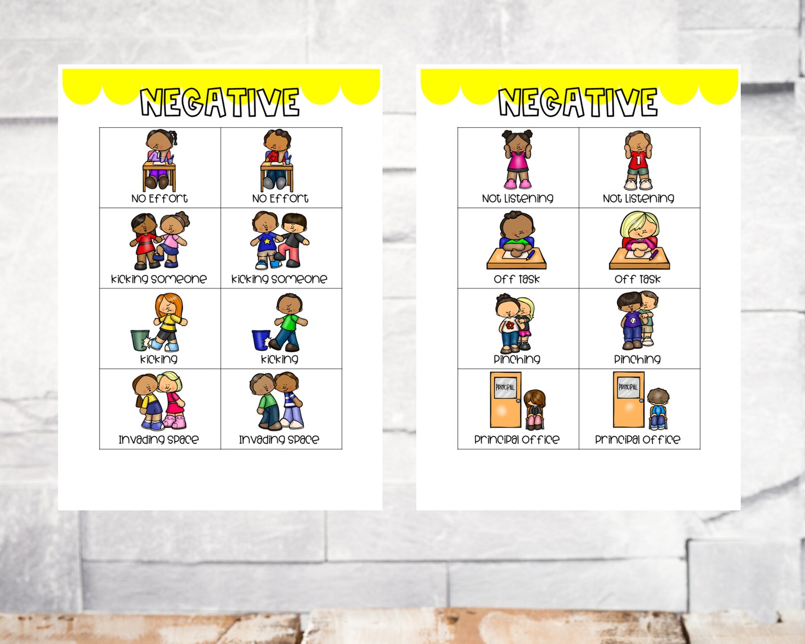 Positive Negative Behavior Visuals, Behavior, Visual Aid, ABA Therapy ...