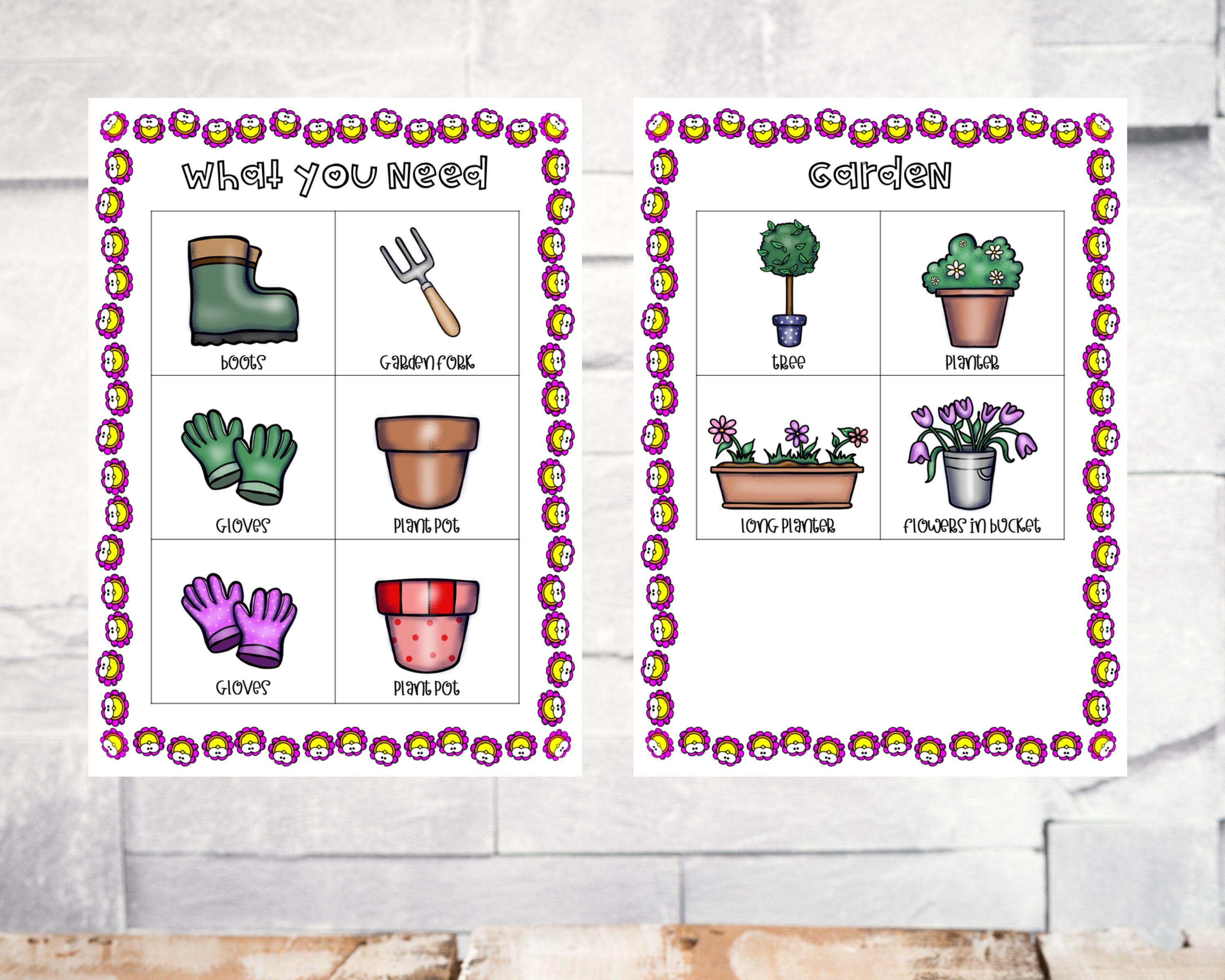 Learning to Garden Visuals, Gardening, PECS, Visual Aid, ABA, Therapy ...