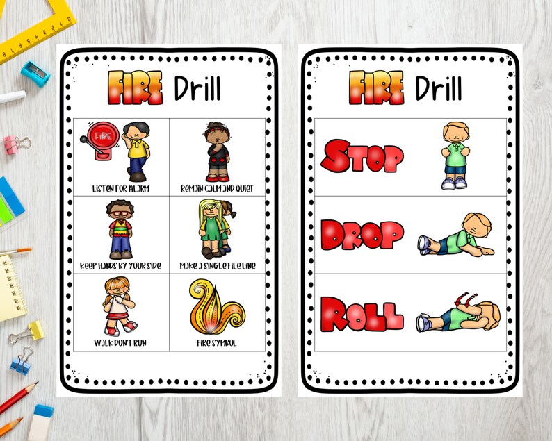 Safety Drills Visuals, Safety, Fire Drill, Earthquake, Visual Aid, ABA ...