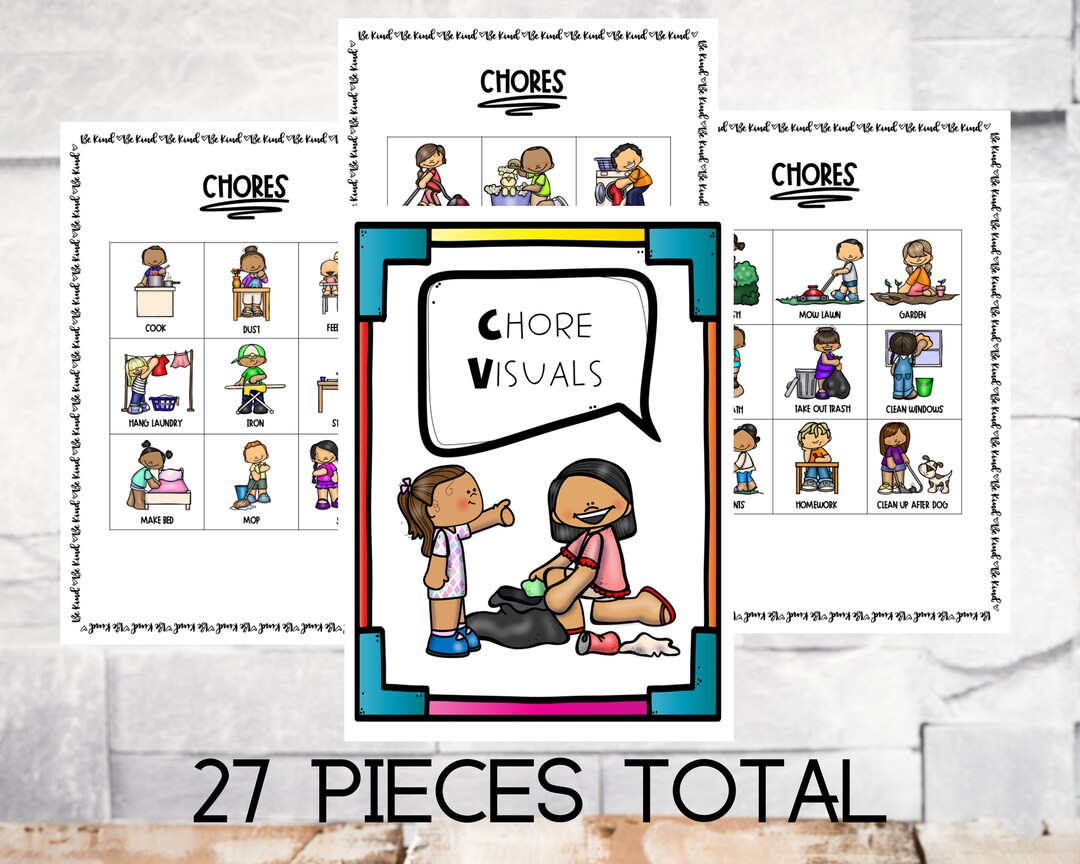 Chore Visual Aids, Routine, Chore Schedule, ABA, Therapy, Autism, ADD ...