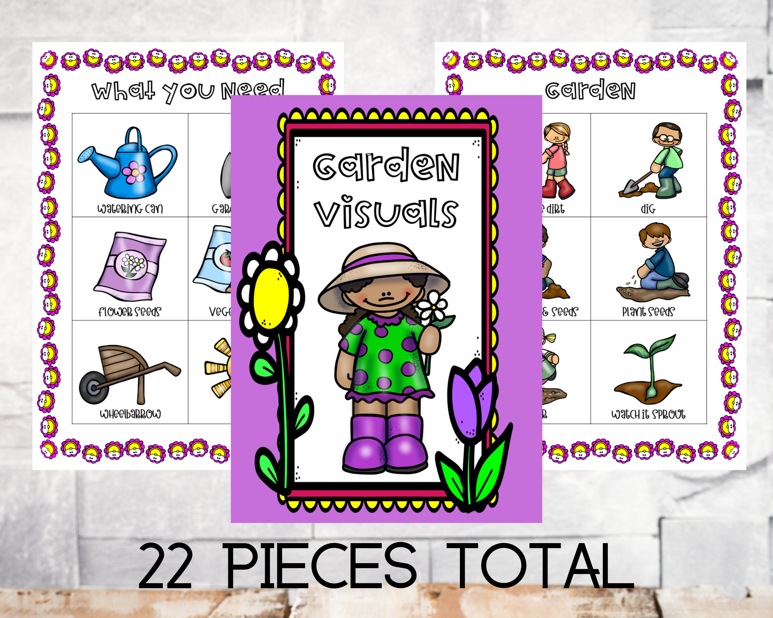 Learning to Garden Visuals, Gardening, Visual Aid, ABA, Therapy, Autism ...
