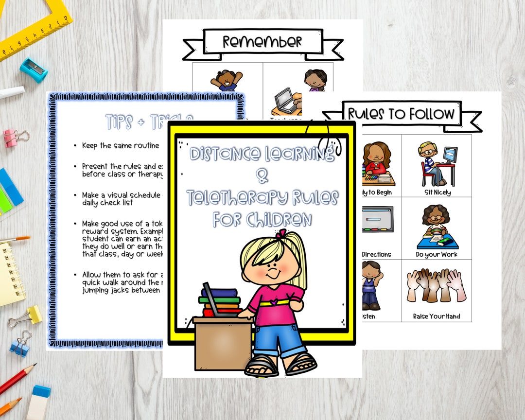 Distance Learning and Teletherapy Rules for Children, Home School ...
