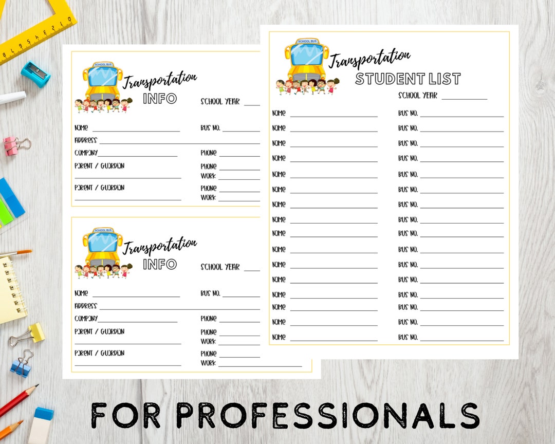 School Bus Transportation Forms, Transportation Management, Back to ...