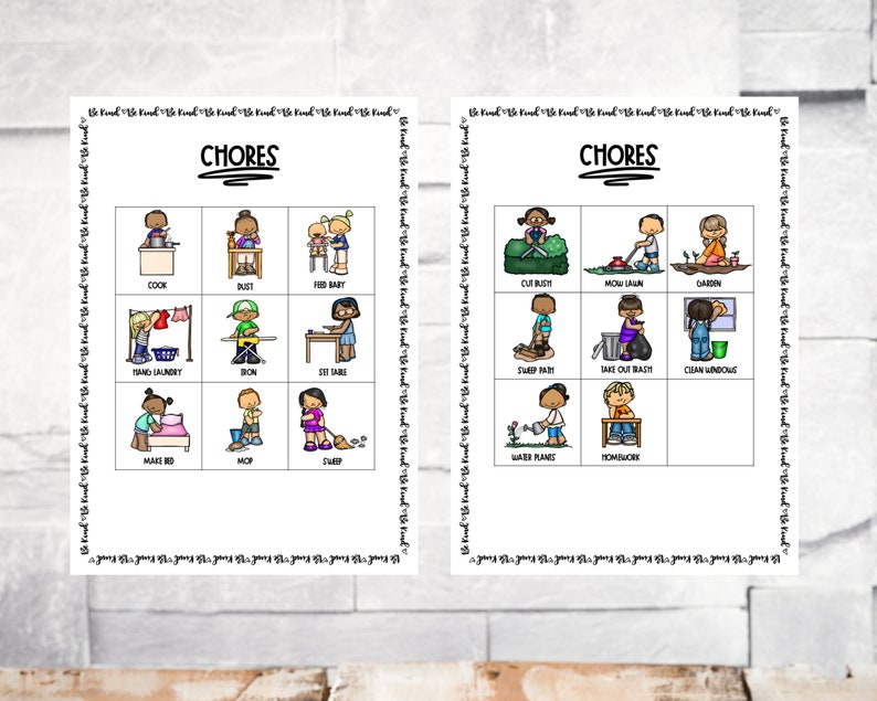 Chore Visual Aids, Routine, Chore Schedule, ABA, Therapy, Autism, ADD ...