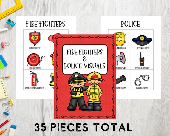 Emergency Helpers Visuals Safety Fire Fighter Police PECS | Etsy