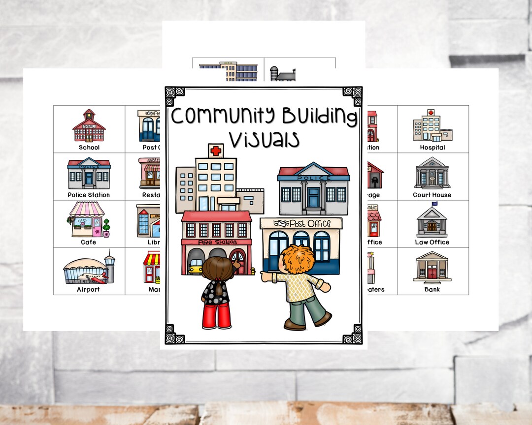 Community Buildings, Common Building Visuals, Visual Aids, ABA, Therapy ...