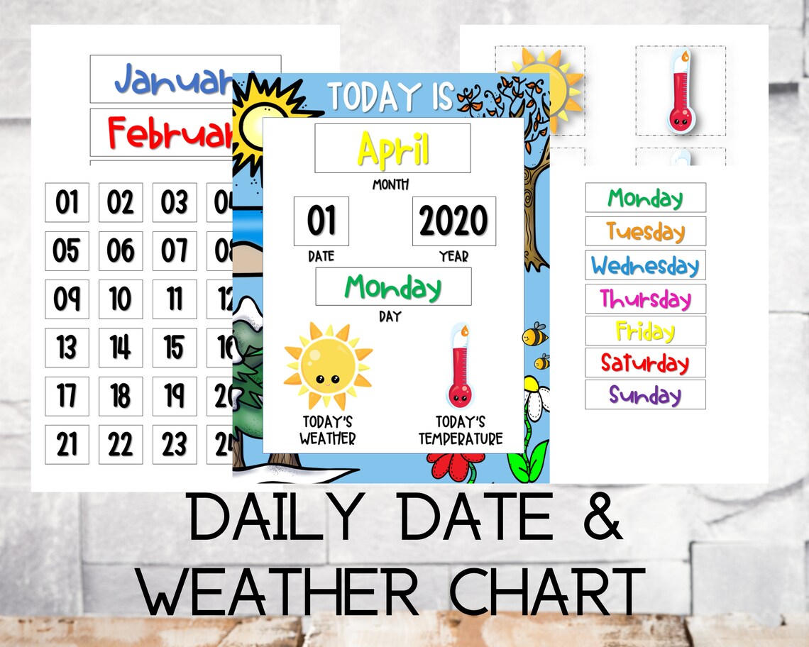 Daily Calendar Routine Weather ABA Therapy Autism ADD - Etsy