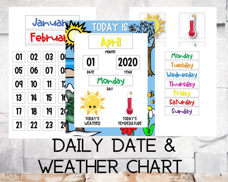 Daily Calendar Routine Weather, ABA, Therapy, Autism ADD, School ...