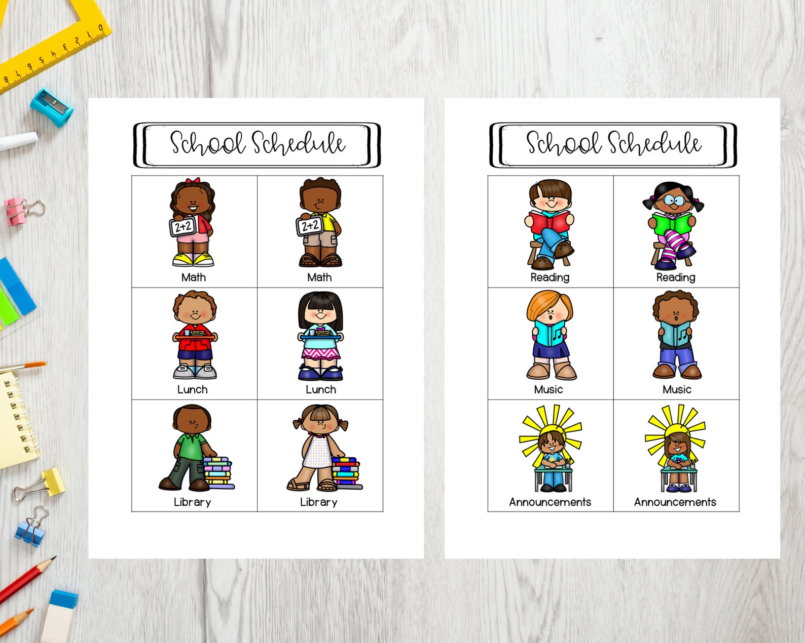 School Schedule, Visual Schedule, Visual Routine, Visual Aid, Autism ...