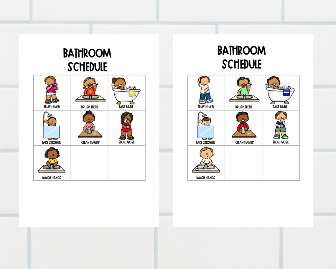 Bathroom Behavior, Visual Routine, Hygiene Visuals, Visual Aid, ABA ...