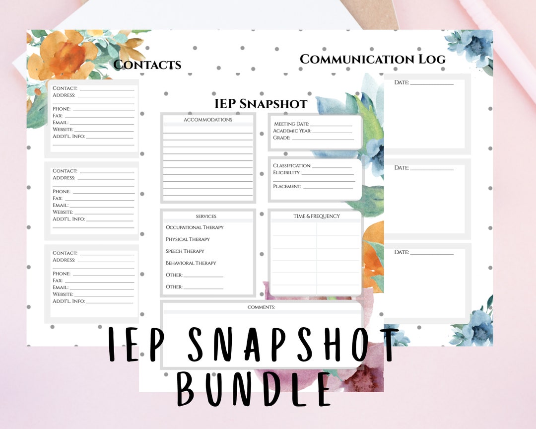 IEP Snap Shot, School Communication, Student Special Services, ABA ...