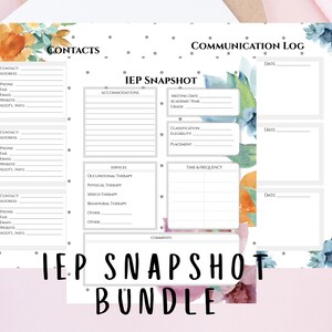 IEP Snap Shot, School Communication, Student Special Services, ABA ...