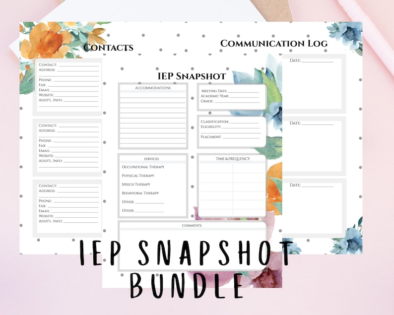 IEP Snap Shot, School Communication, Student Special Services, ABA ...