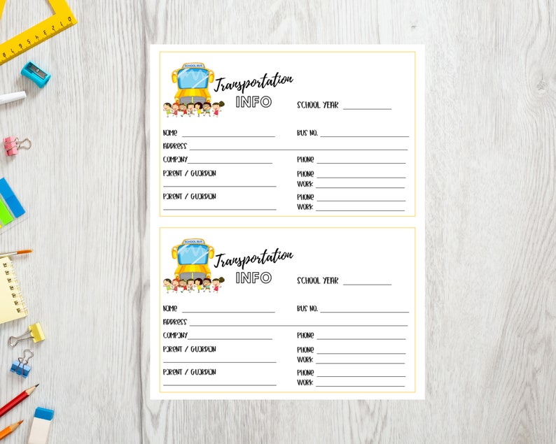 School Bus Transportation Forms, Transportation Management, Back to ...