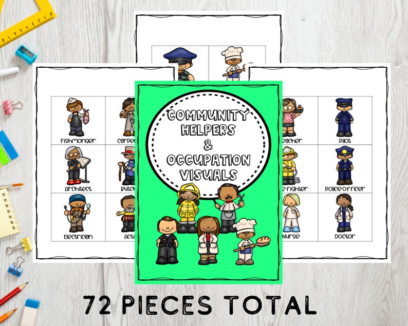 Community Helpers, Occupation Visuals, Visual Aid, ABA Therapy, Autism ...