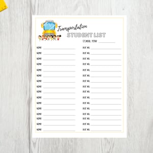 School Bus Transportation Forms, Transportation Management, Back to ...