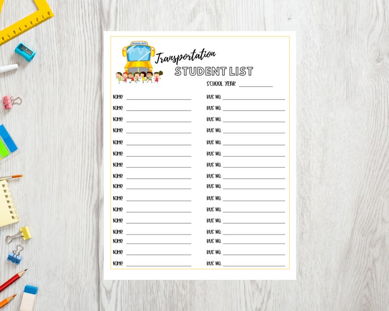 School Bus Transportation Forms, Transportation Management, Back to ...