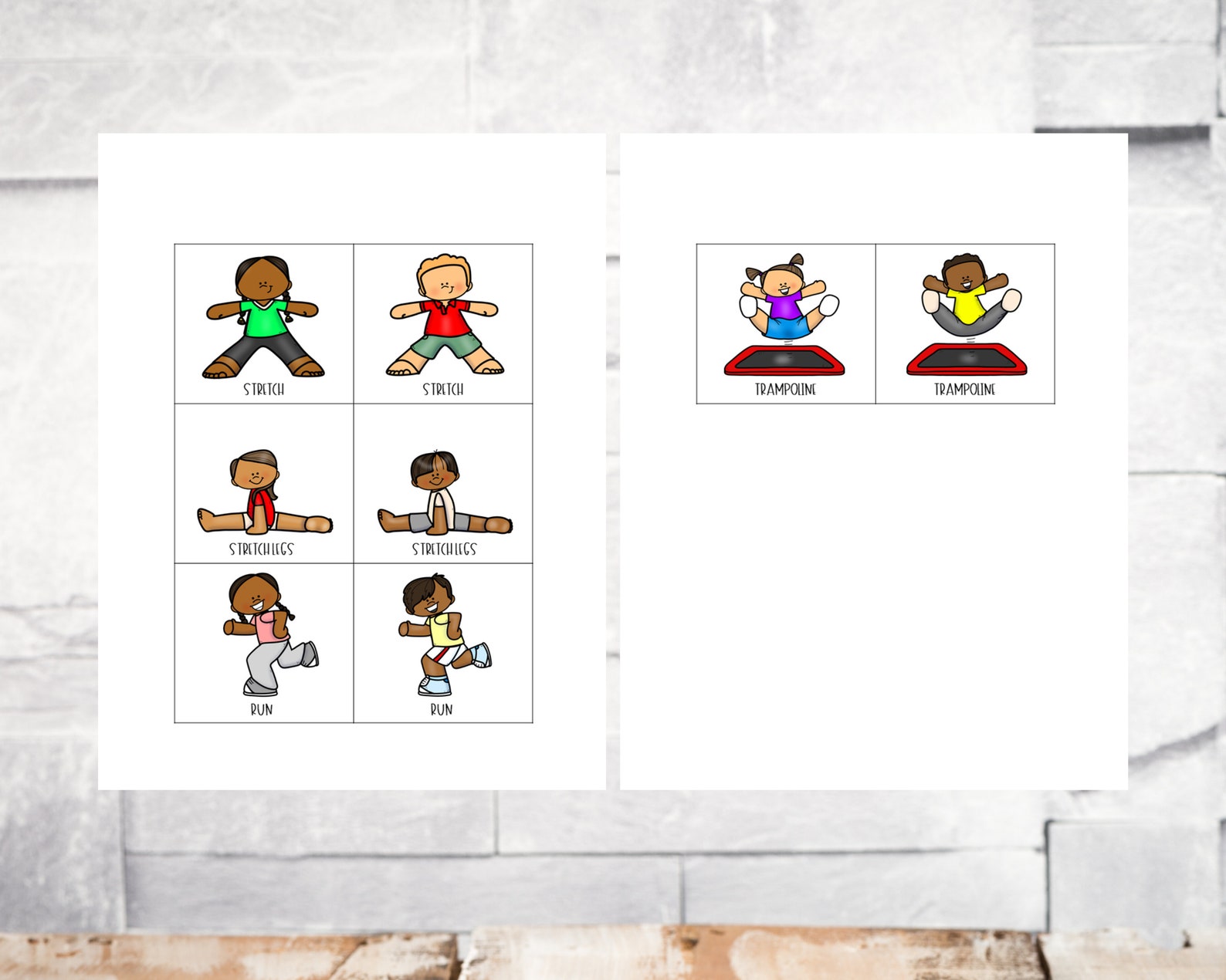 Gross Motor Visuals, Physical Therapy Visuals, Visual Aid, ABA, Autism ...