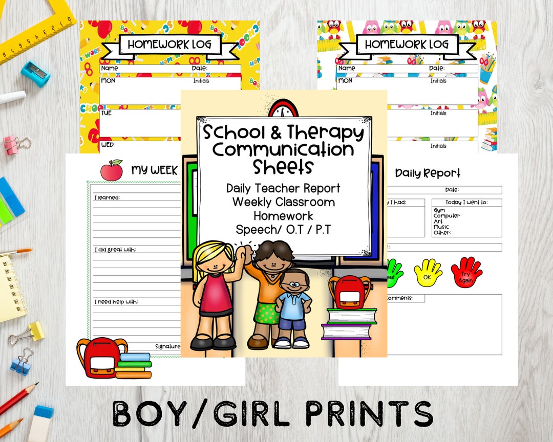School and Therapist Communication, Daily School Report, Student, ABA ...