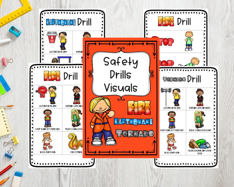 Safety Drills Visuals, Safety, Fire Drill, Earthquake, Visual Aid, ABA ...