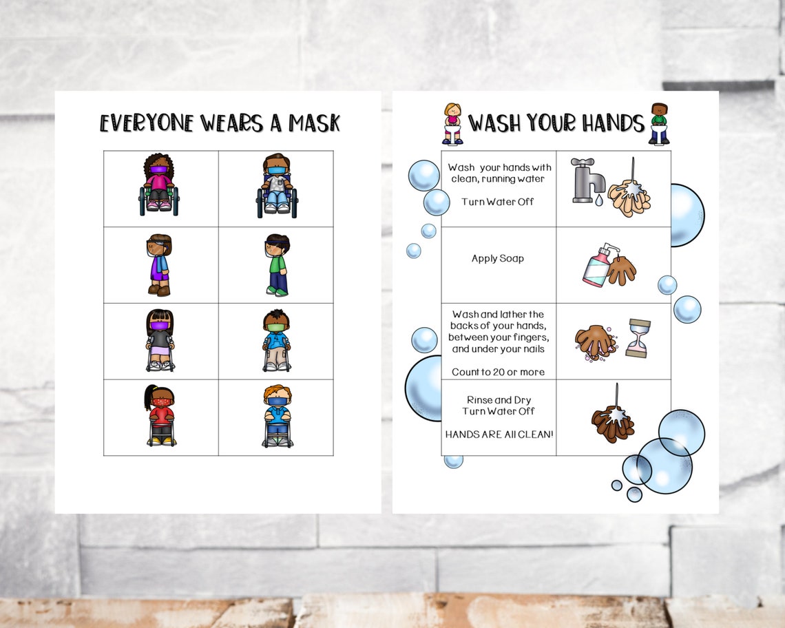 Health Safety Visuals, Masks, Hand Washing Visuals, Covid19, PECS ...