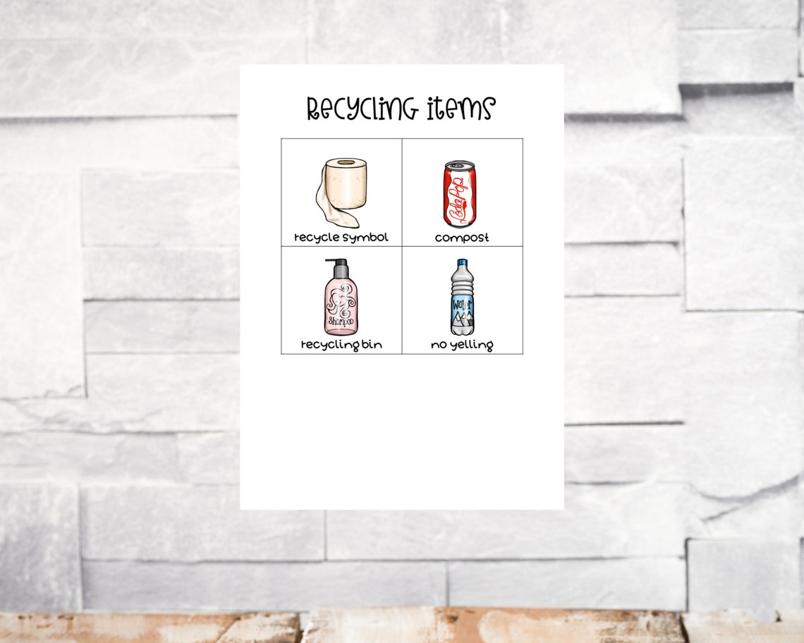 Learning to Recycle Visuals, Recycling, Visual Aid, ABA, Therapy ...